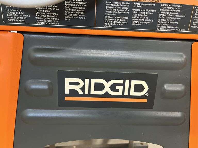 RIDGID TS3650 industrial table saw, 59"W, good - Albrecht Auction Service