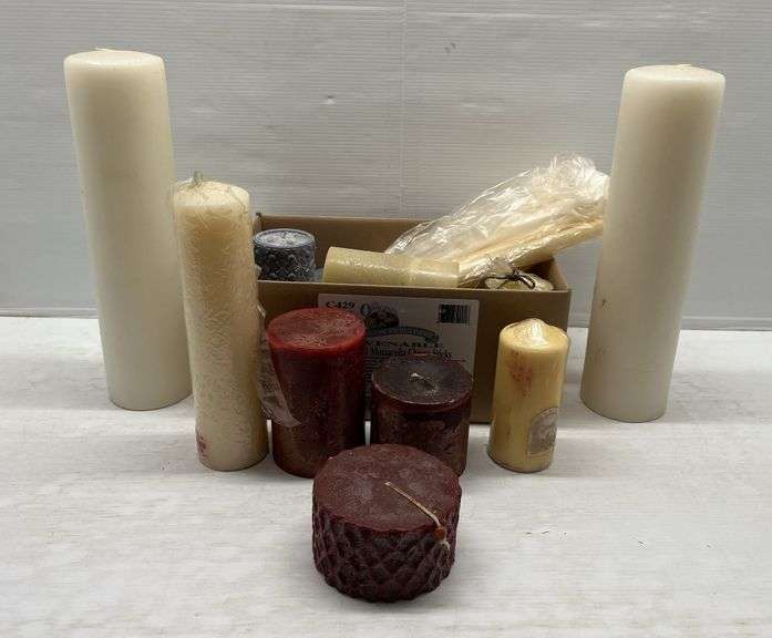 Assorted candles with (2) packages of tapered candles, up to 16"H ...