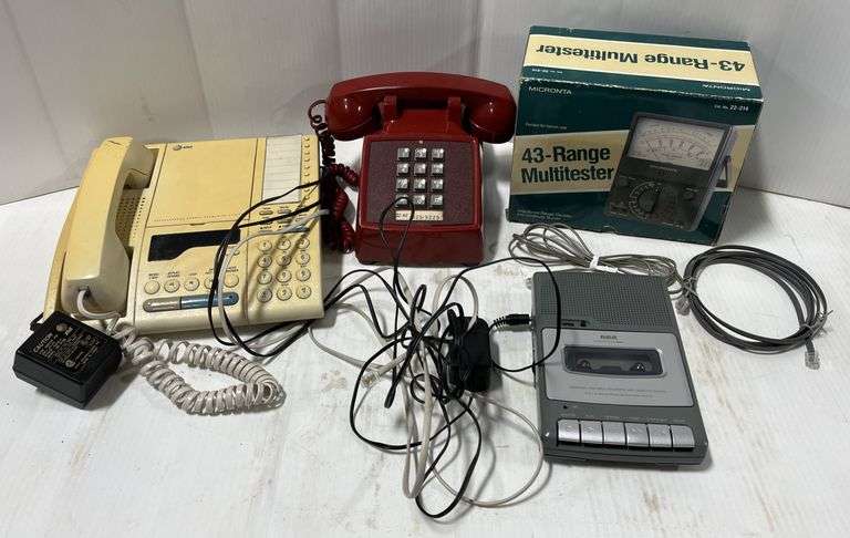 Red push button landline phone C bell systems, Western Electric; RCA ...