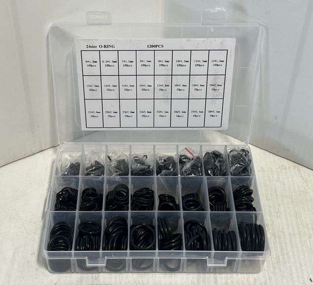 1,200-Piece Durometer nitrile rubber O-ring kit, round cross section ...