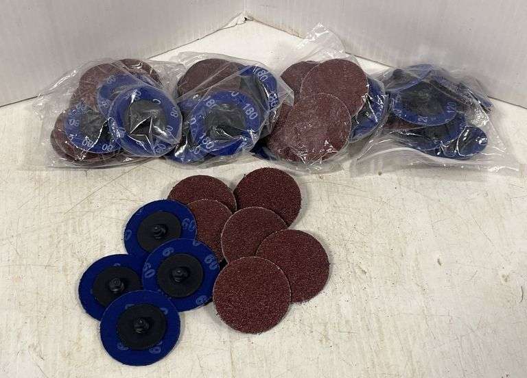 50-Pieces Mix roll lock discs set, includes: 36, 60, 80, 120, 240 grit ...
