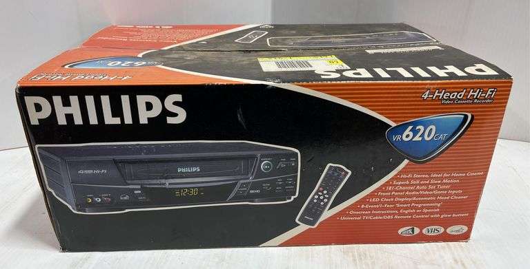 Philips video cassette recorder, 16 1/2"L, new in box - Albrecht ...