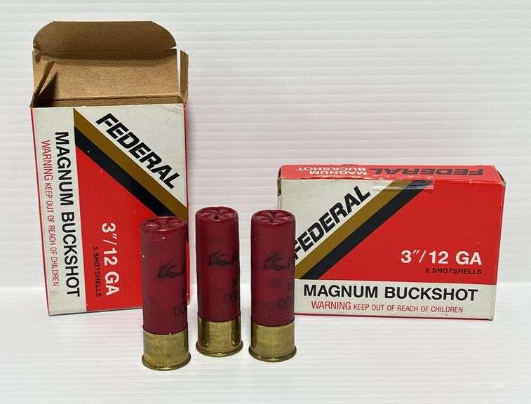 (10) Federal magnum buckshot shotshells, 12-gauge, 3" magnum, NIB ...