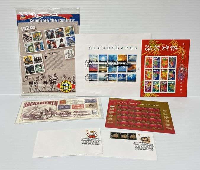 US Stamp sheets and commemoratives, $21.00 face value, all mint, never ...