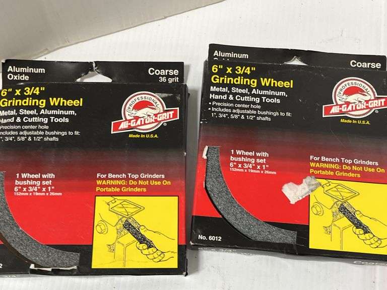 (5) Ali-Gator-Grit grinding wheels, coarse 36-grit and fine 80-grit, 6 ...