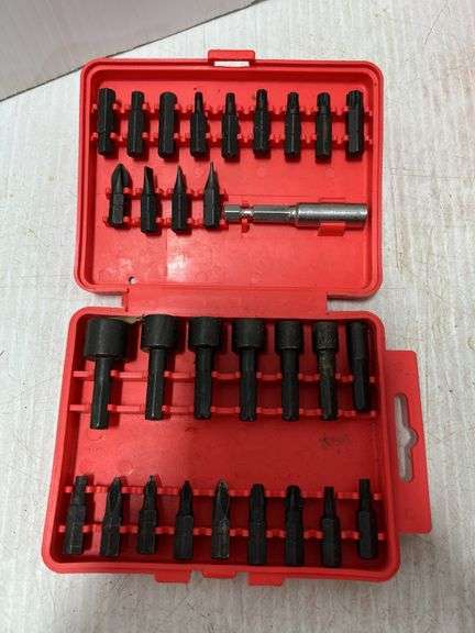 Craftsman tools, include: Easy-out set, new; 10-Piece drill set, used ...