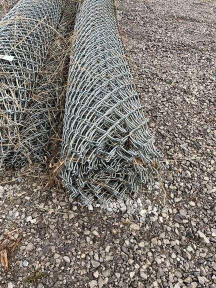 (3) Rolls of 6-gauge chain link fence, knuckle to/knuckle bottom, good ...