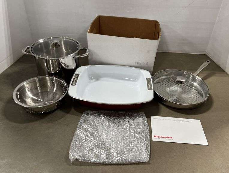 KitchenAid porcelain roasting pan with wire rack, new; Other cooking ...