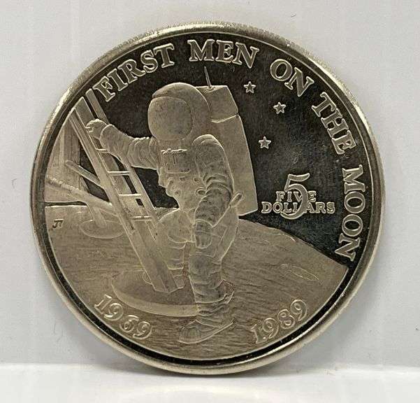 1969-1989 First Man of the Moon Coin, UNC - Albrecht Auction Service