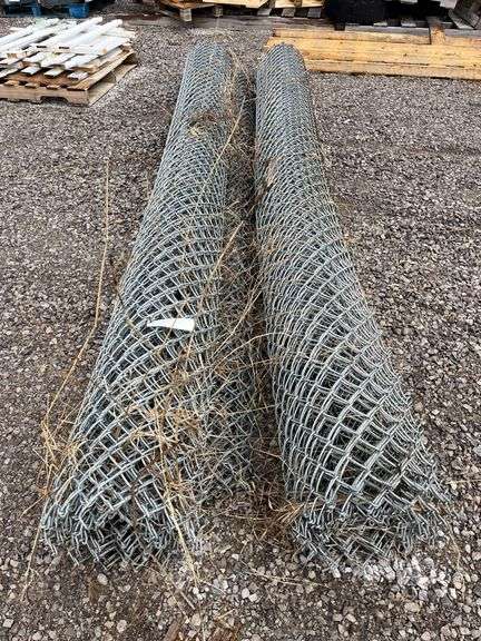 (3) Rolls of 6-gauge chain link fence, knuckle to/knuckle bottom, good ...