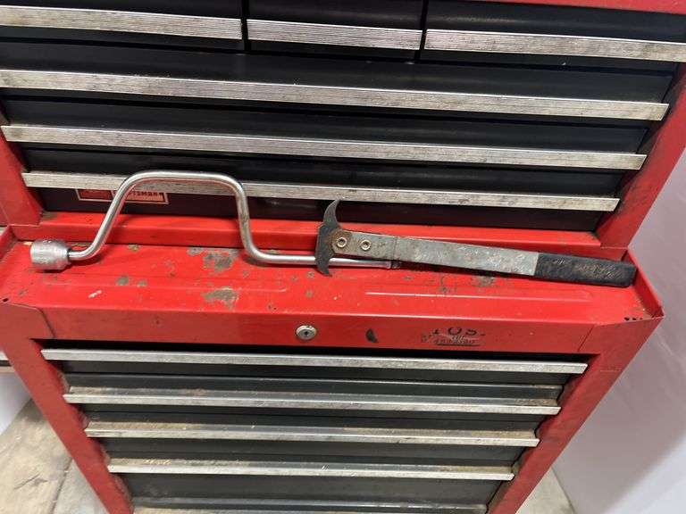 Craftsman 3-part rolling tool box, bottom- 27"W x 30"H, top box- 26"W x ...