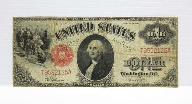 1917 United States, $1 Large Note, ex-nice circulated shape with no ...
