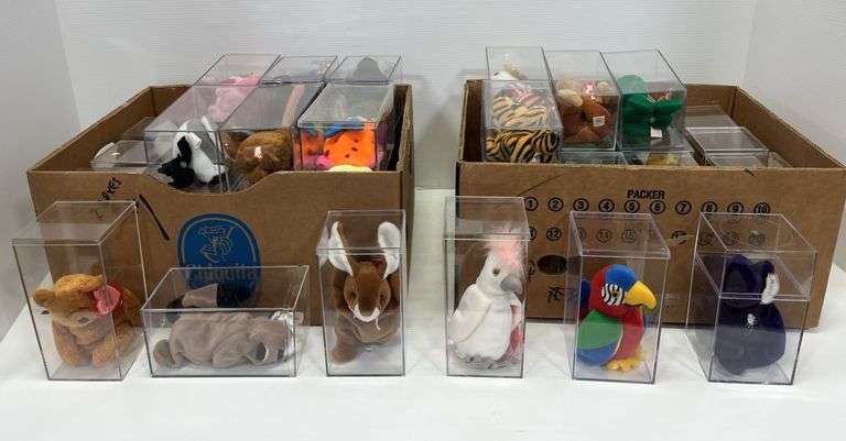 (40) Beanie Babies, cases- 8"H, like new in cases - Albrecht Auction ...