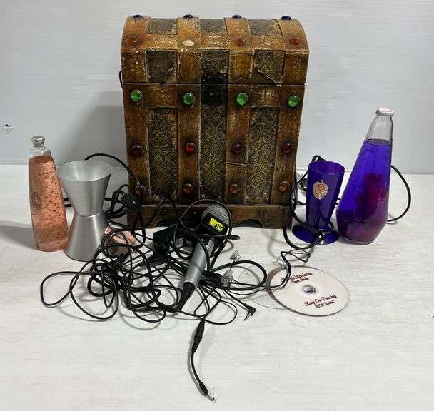 Chest, 14 1/4"H, has wear, metal peeling - Albrecht Auction Service