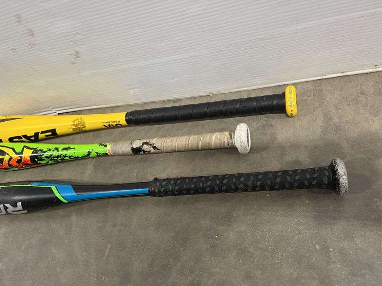 (3) Baseball bats, metal, up to 29"L, good - Albrecht Auction Service