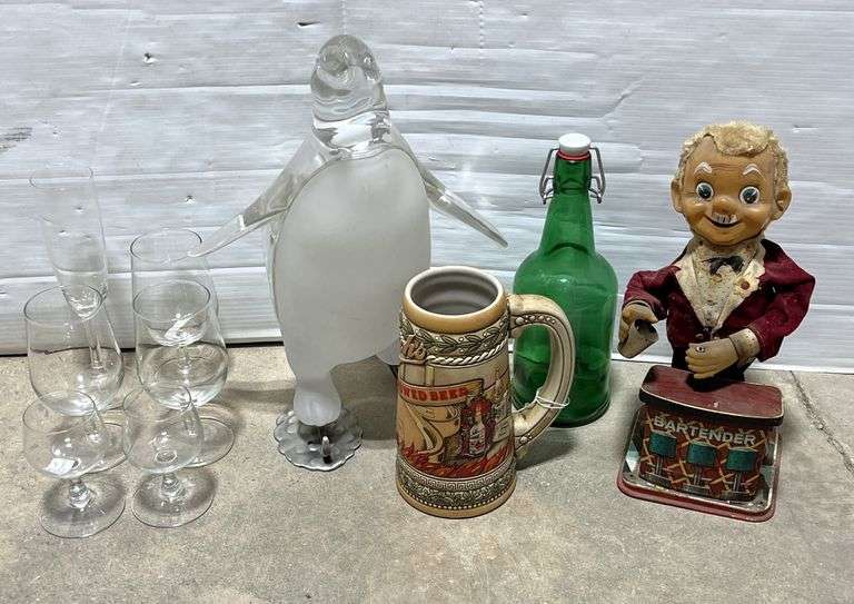 Piston Penguin vodka display; Charlie the Bartender, as is; Various ...