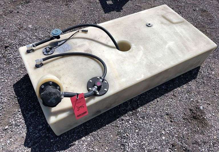 Pontoon fuel tank, 48"L x 22"W x 8"H, used, pump not tested - Albrecht ...