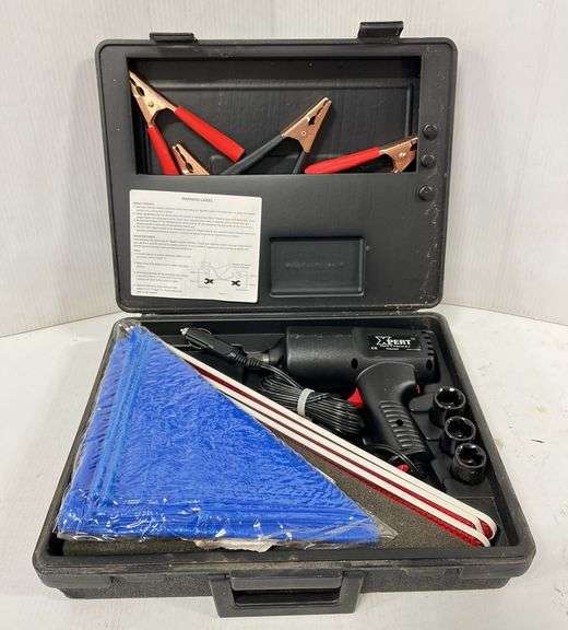 Vehicle emergency kit, includes: Jumper cables, X-Pert Impact Wrench 2 ...