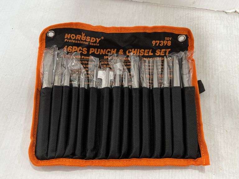 16-Piece punch and chisel set, includes: 5- Taper punch, 5- Pin punch ...