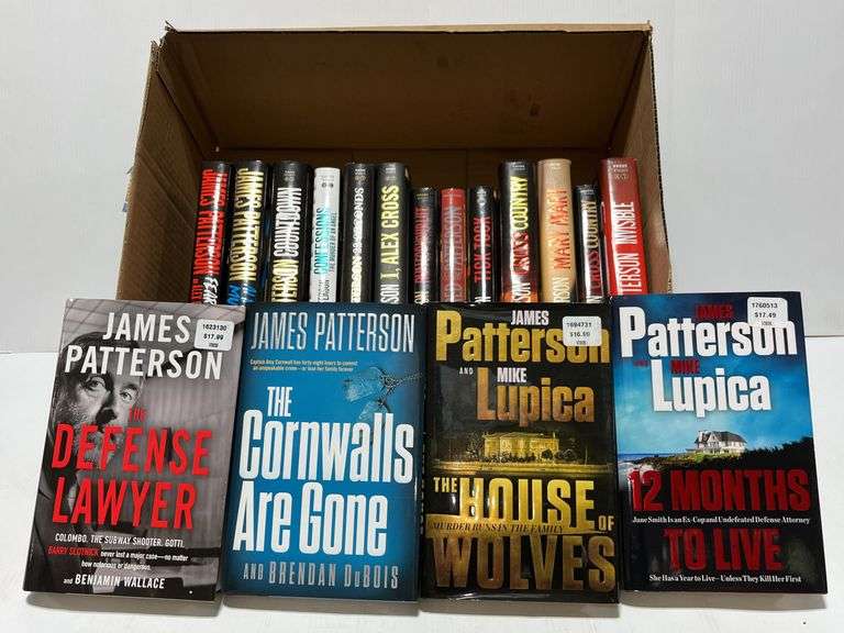 (17) Pieces of hardcover James Patterson books, nice - Albrecht Auction ...