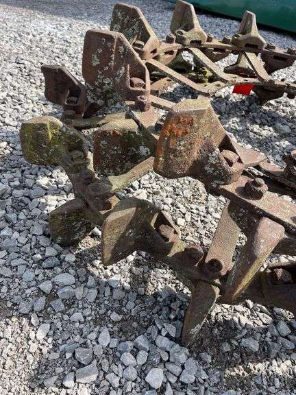 (2) Antique tractor steel wheels, lug/cleat wheels, 47"Dia, very heavy ...