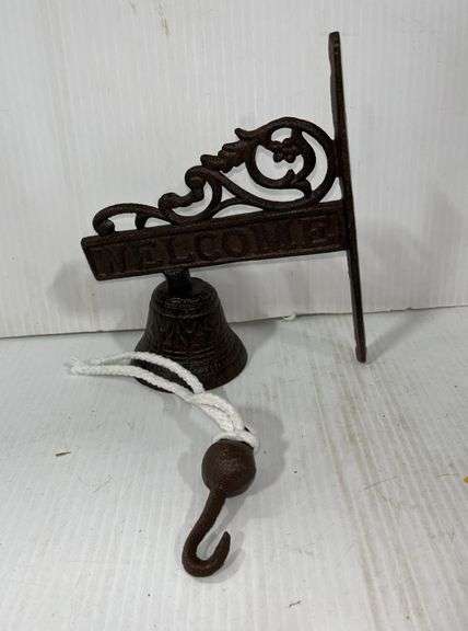 Modern look vintage cast iron welcome bell, antique style wall hanging ...