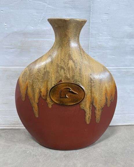 Ducks Unlimited decorative vase, 12"W x 1'5"H, great - Albrecht Auction ...