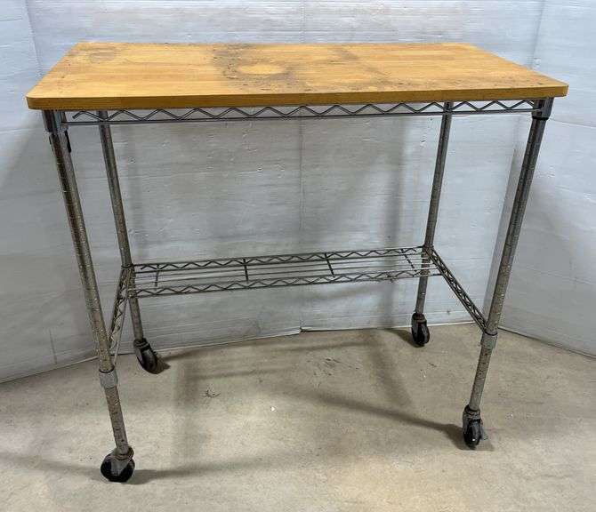 Rolling bakers rack, 37"W x 19"D x 36"H, needs cleaning - Albrecht ...