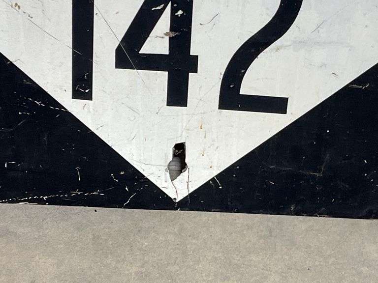 (2) Metal signs: "M142" and "M75", both 24" x 24", have wear - Albrecht ...