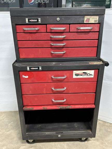 HOMAK tool box, No. 1903, Professional 3-drawer rolling cabinet, with ...
