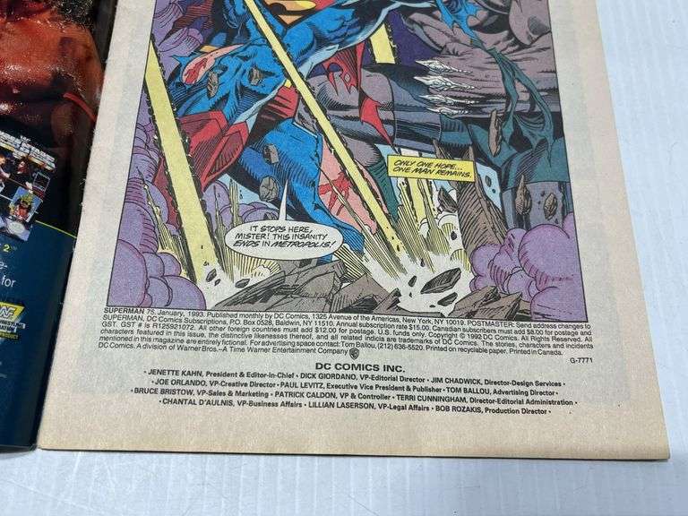 Superman Comic No. 75, Memorial Set - Albrecht Auction Service