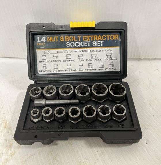 14-Piece easy extractor tool set, rusty nut extractor, repair tool kit ...