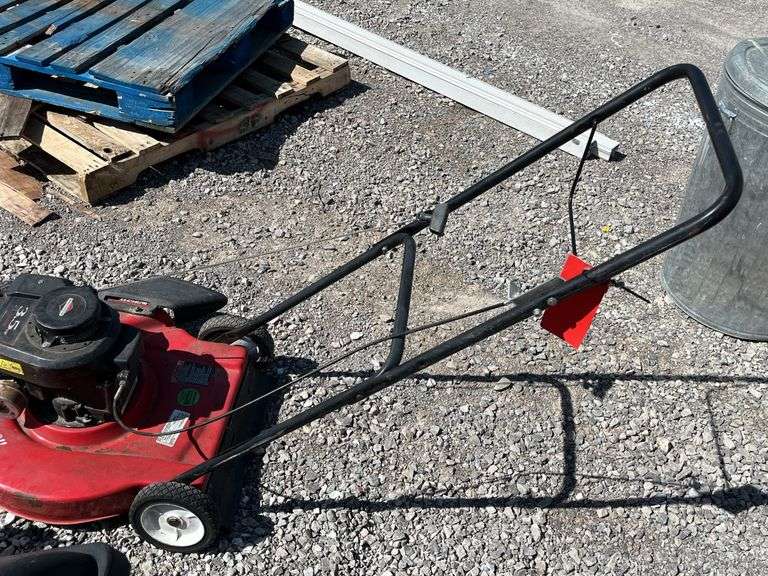 Rally push mower, 20", 3.5 HP Briggs & Stratton, runs; Cub Cadet bagger ...