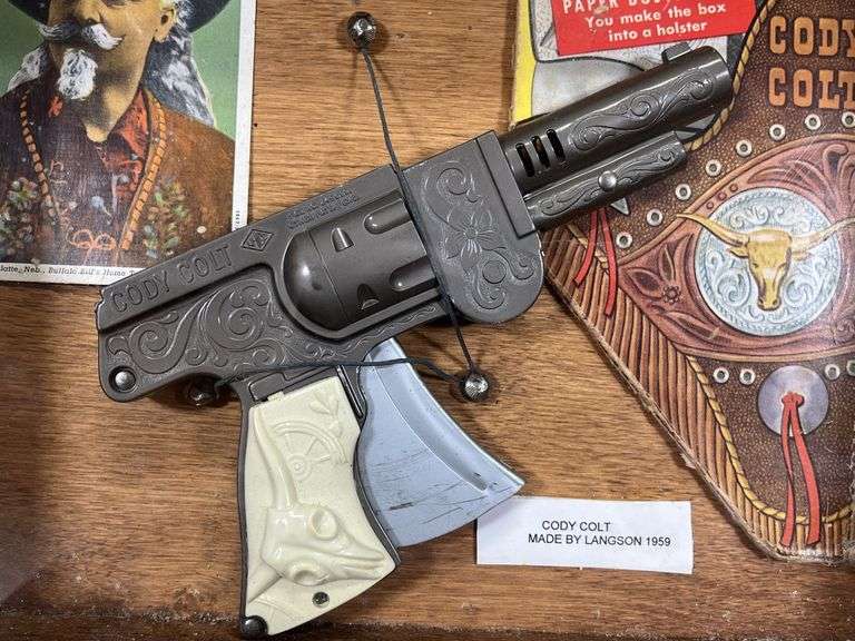 1959 Cody Colt cap gun with original box, comes in a custom shadow box ...