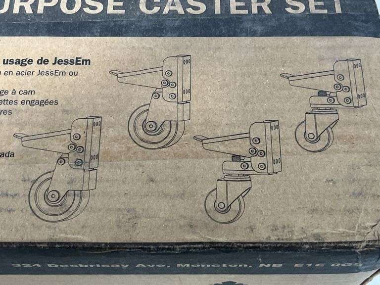 JessEm multi-purpose caster set, 2,000 lb. capacity, includes: (2 ...