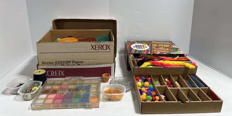 (2) Boxes of craft items, many new and used - Albrecht Auction Service