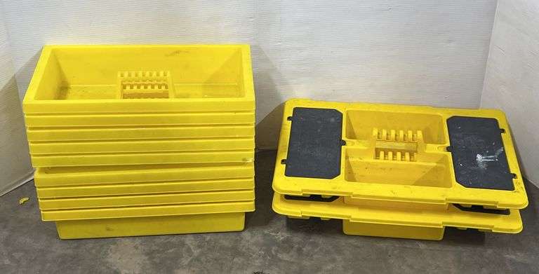 (11) Stanley Work Box Trays, 25"W, great - Albrecht Auction Service