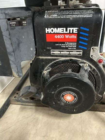 Homelite generator, 4400W, works, needs fresh gas - Albrecht Auction ...