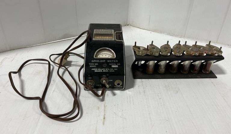 James Millen grid dip meter with (7) coils, type 90651 ham radio, good ...