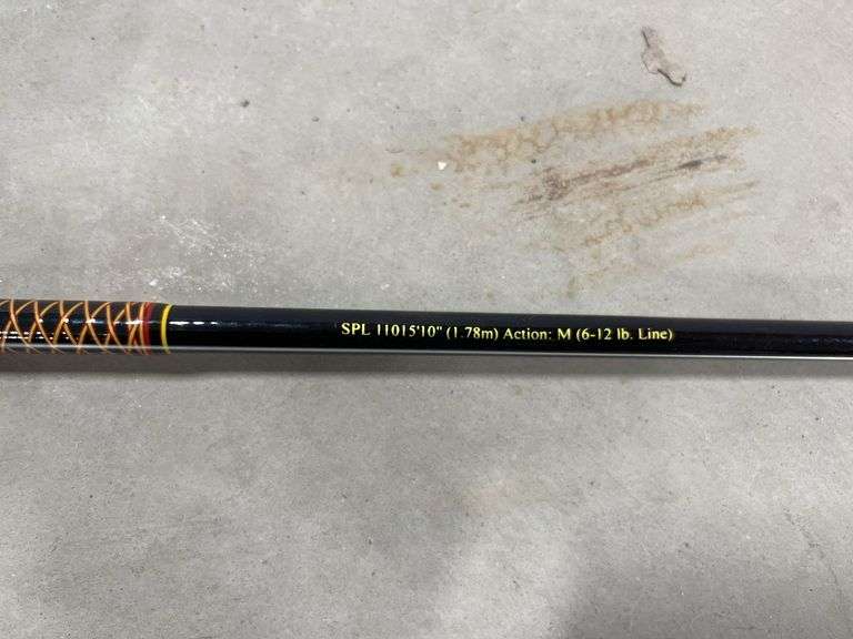 (2) Open face fishing rods: 1- Olympic Zebra 1500, 1- Ugly-Stik pole ...