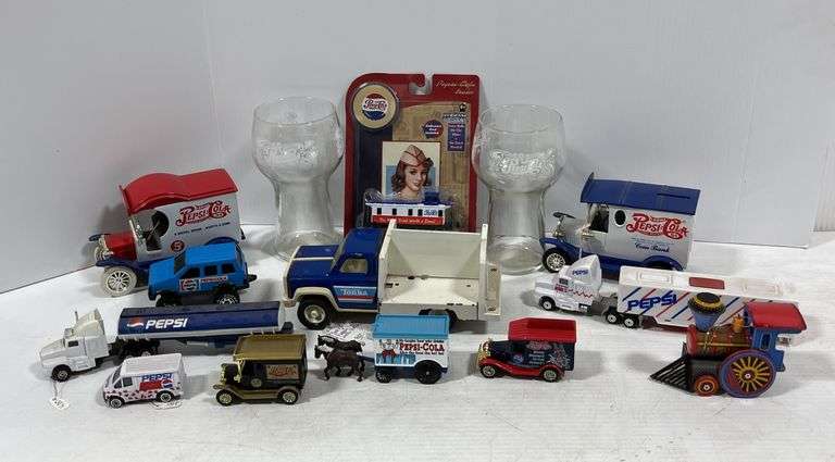Pepsi collectibles, includes toys and other items, up to 6"H, good ...