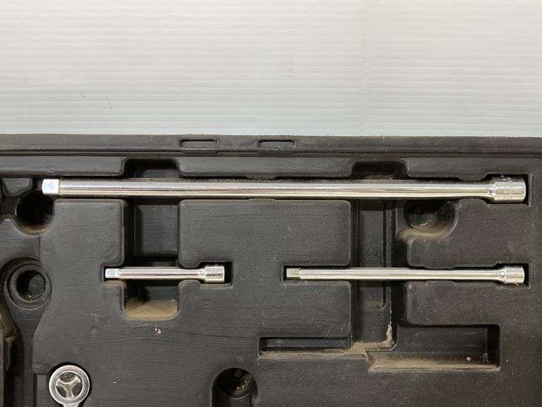 Black Hawk socket set, missing 3/8" ratchet, 3- socket extensions, and ...