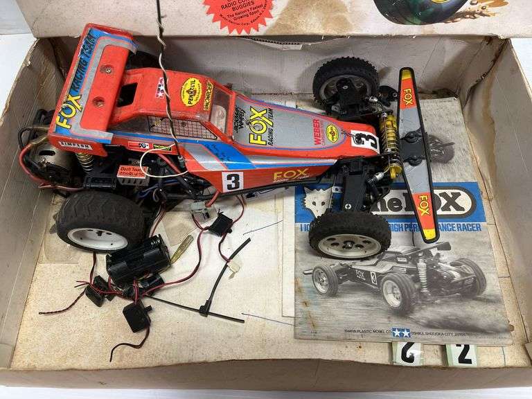 Original Tamiya "The Fox" RC car, includes matching Futaba remote ...