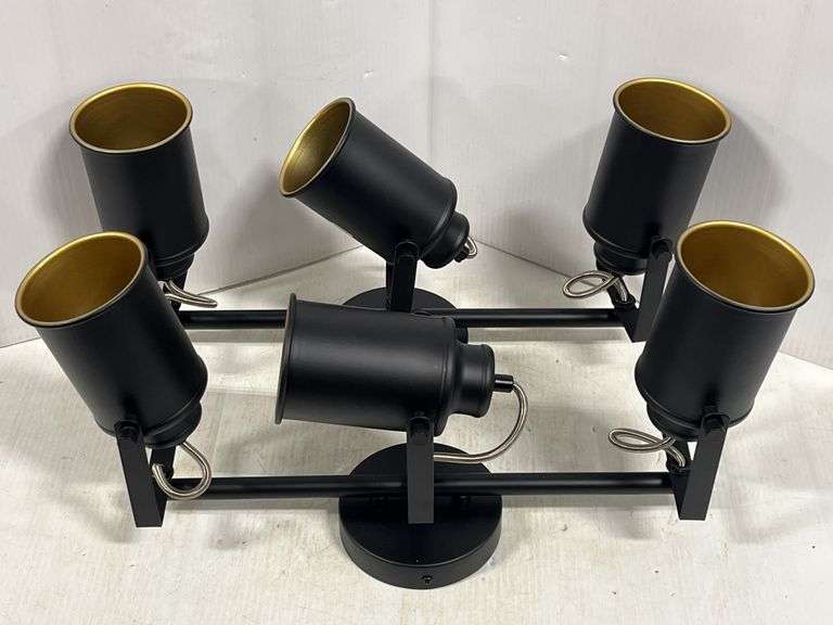 Set of (2) 3-can spotlights fixtures, rotate 360°, 16"W x 10"H, new ...