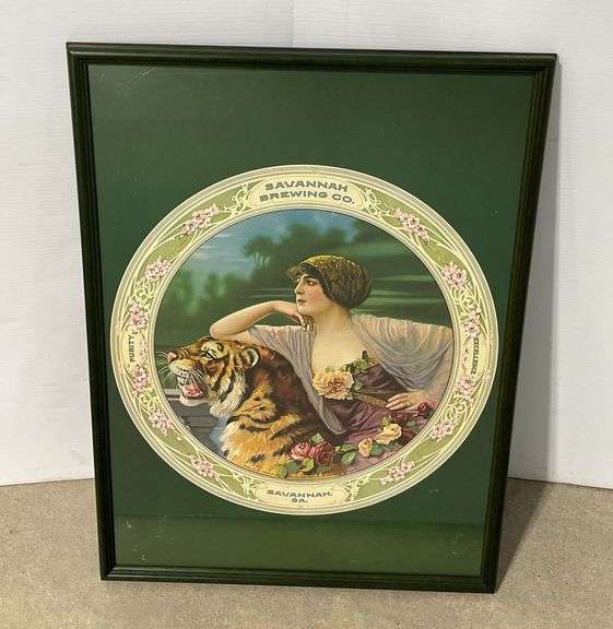 Antique framed Savannah Brewing Co. advertising poster, from the 1800's ...