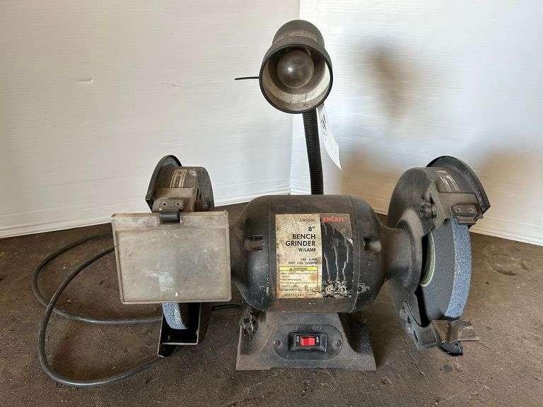 Arcan 8" Bench Grinder with Lamp 3/4 HP - Albrecht Auction Service