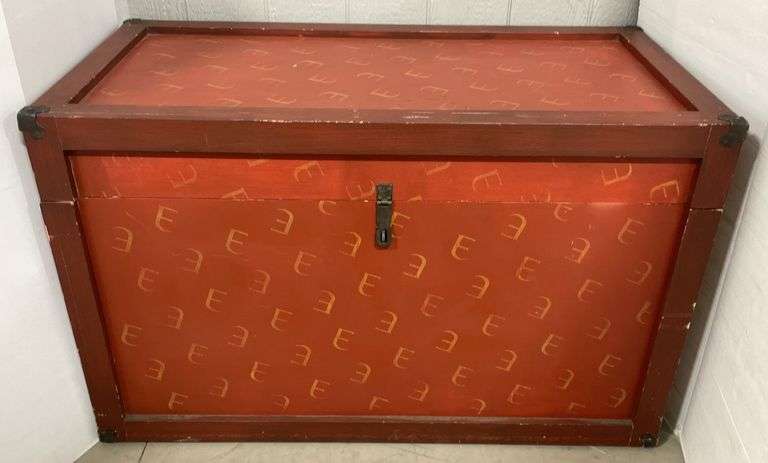 Big trunk, red in color, 50"W x 25"D x 32"H, do not open trunk lid all ...