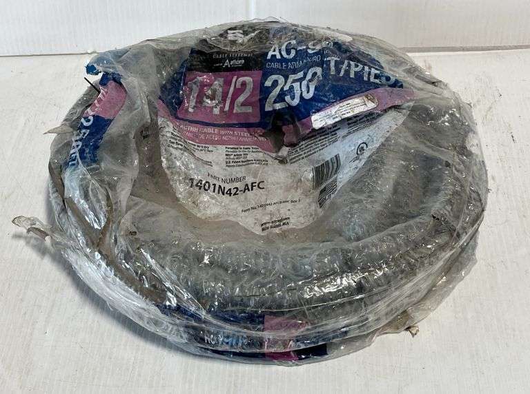 Partial roll of southwire 142 soled C BX.AC armoured cable, approx. 100 ...