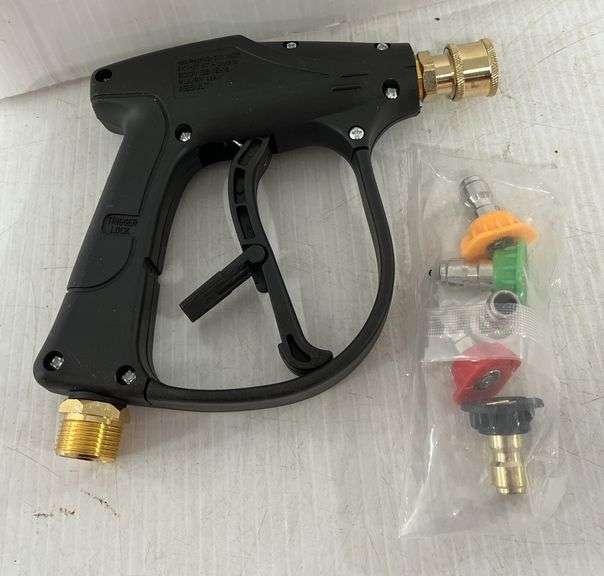 (5) Lo-Pack pressure washer nozzle tips with holder, quick connect 1/4" pneumatic pressure ...