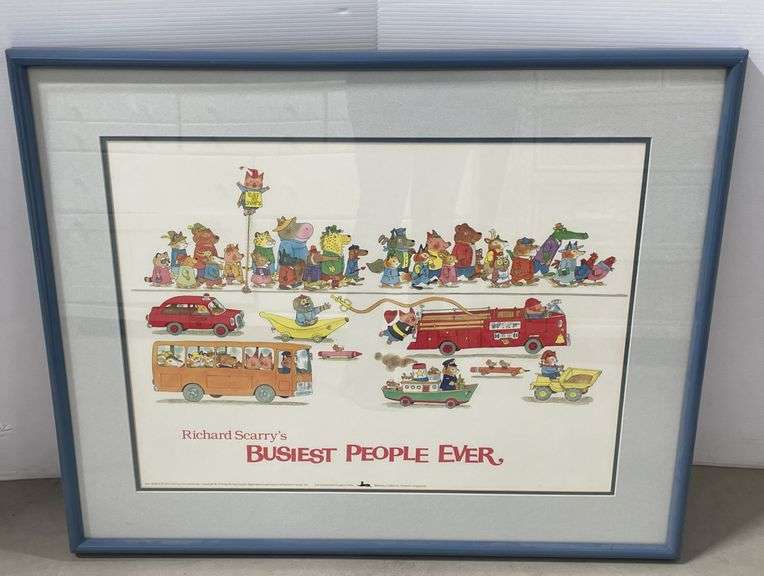 Richard Scarry's "Busiest People Ever" print, 31"W x 25"H, great ...
